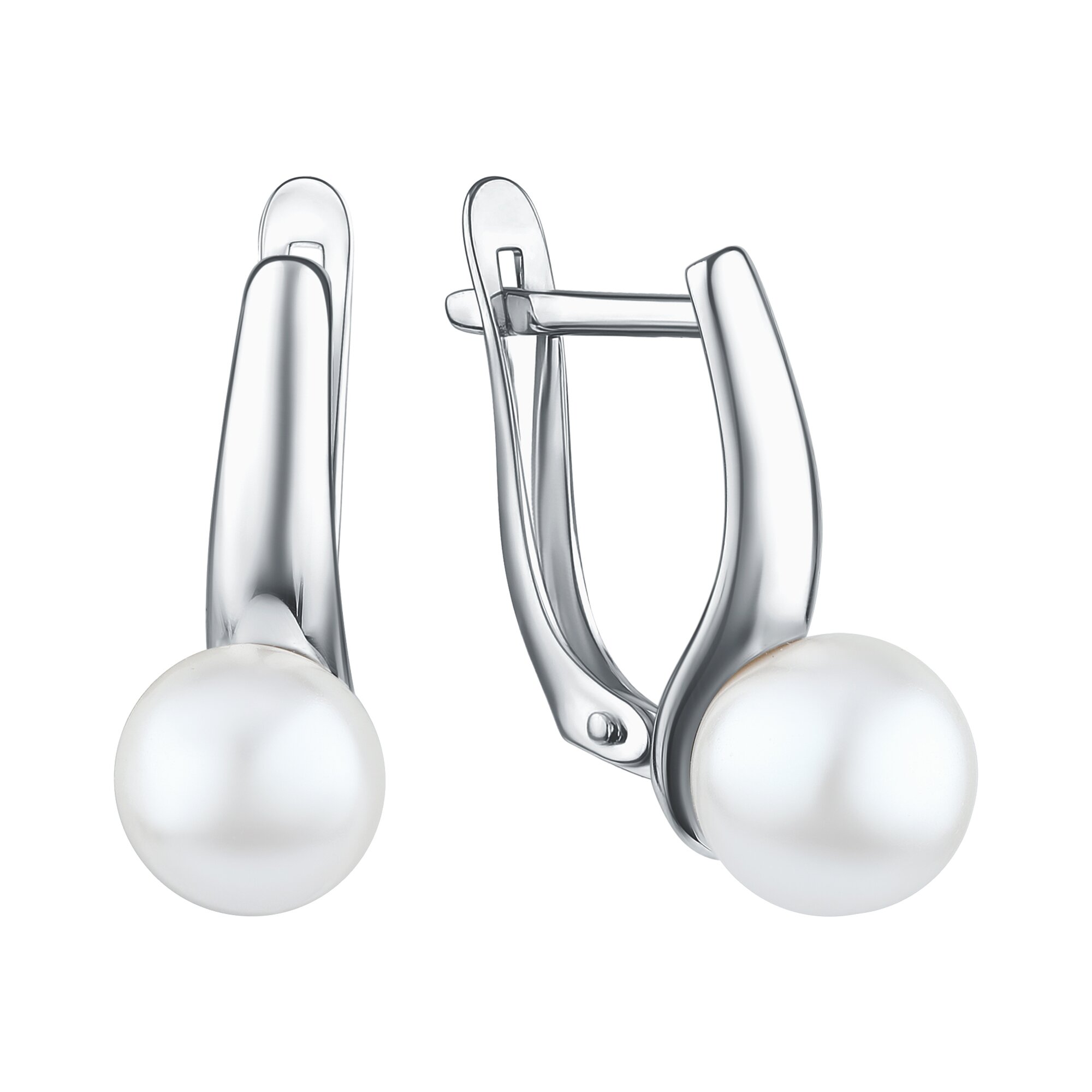 Серьги, серебро, 925 проба, родирование, жемчуг