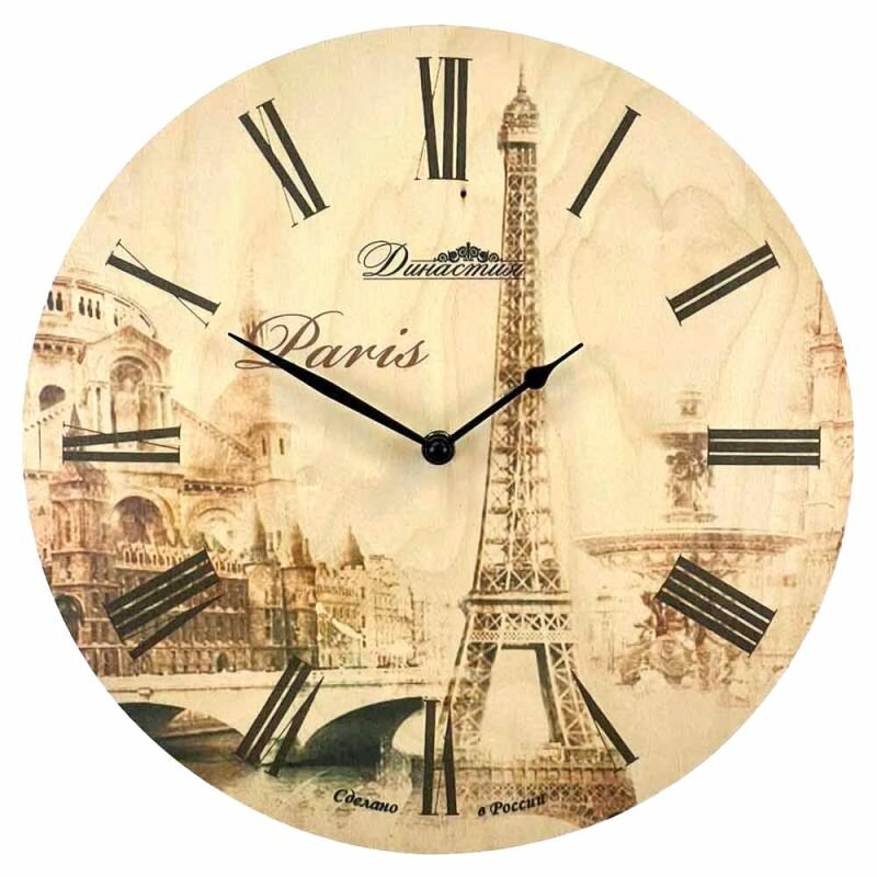Настенные часы Династия из дерева Династия Настенные часы 02-008 "Париж 1" с немецким механизмом