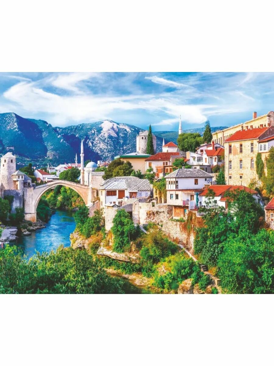 Фотообои бумажные, глянцевые "Старый город Мостар", 2800х2000 см, 8 листов