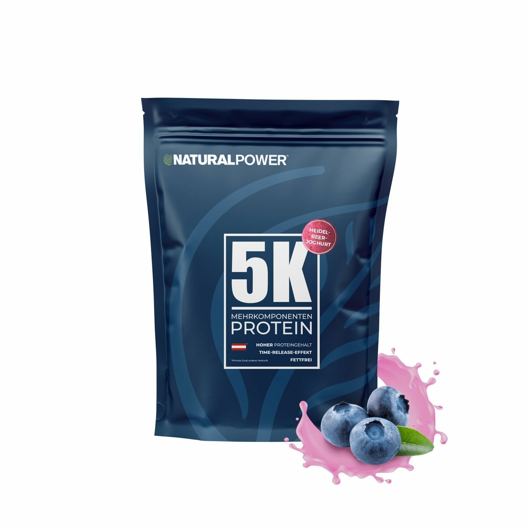 Пятикомпонентный протеин Natural Power 500 гр Черничный йогурт, Австрия