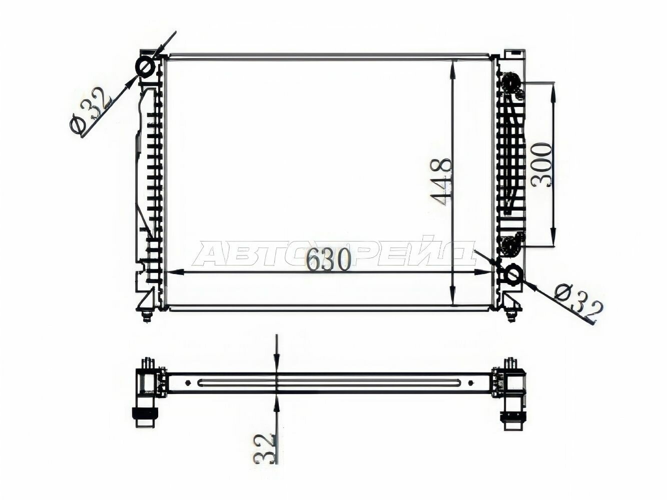 Радиатор охлаждения двигателя для Ауди A6, S6 арт AD00051 SAT
