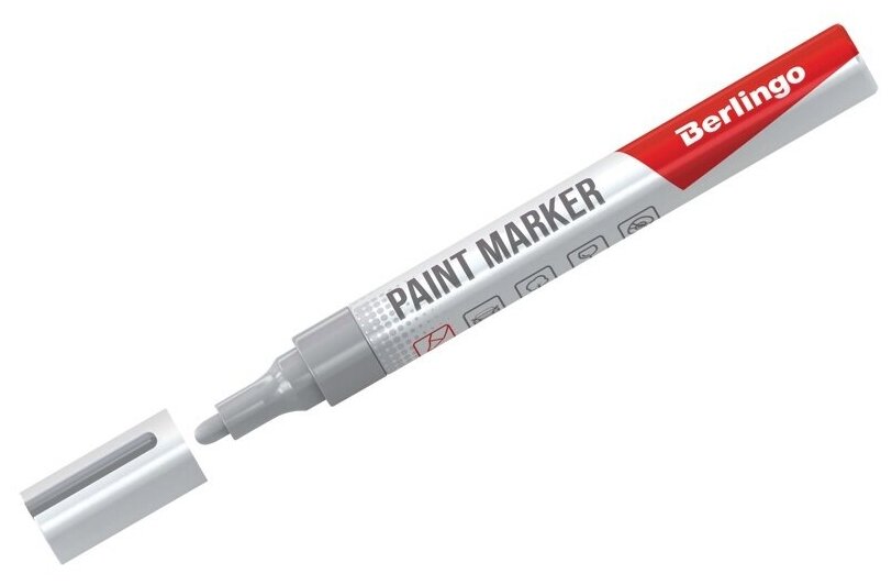 Маркер-краска Berlingo "Uniline PA400", серебро, 2-4 мм, нитро-основа (BMk_02113) - 1шт.