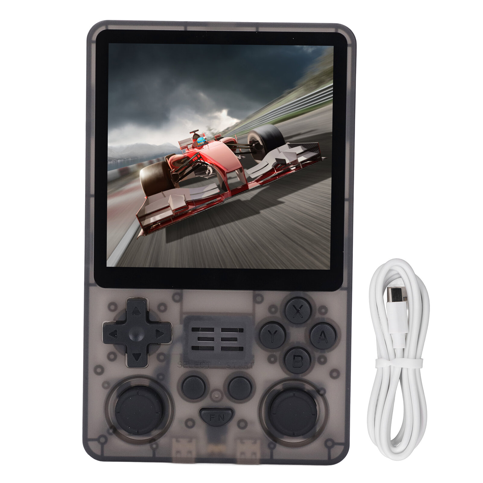 Портативная игровая консоль RGB20SX, прозрачный черный, двойной джойстик, 4-дюймовый IPS-экран, 5000 мАч, портативный игровой плеер для развлечений, 16 ГБ, 128 ГБ