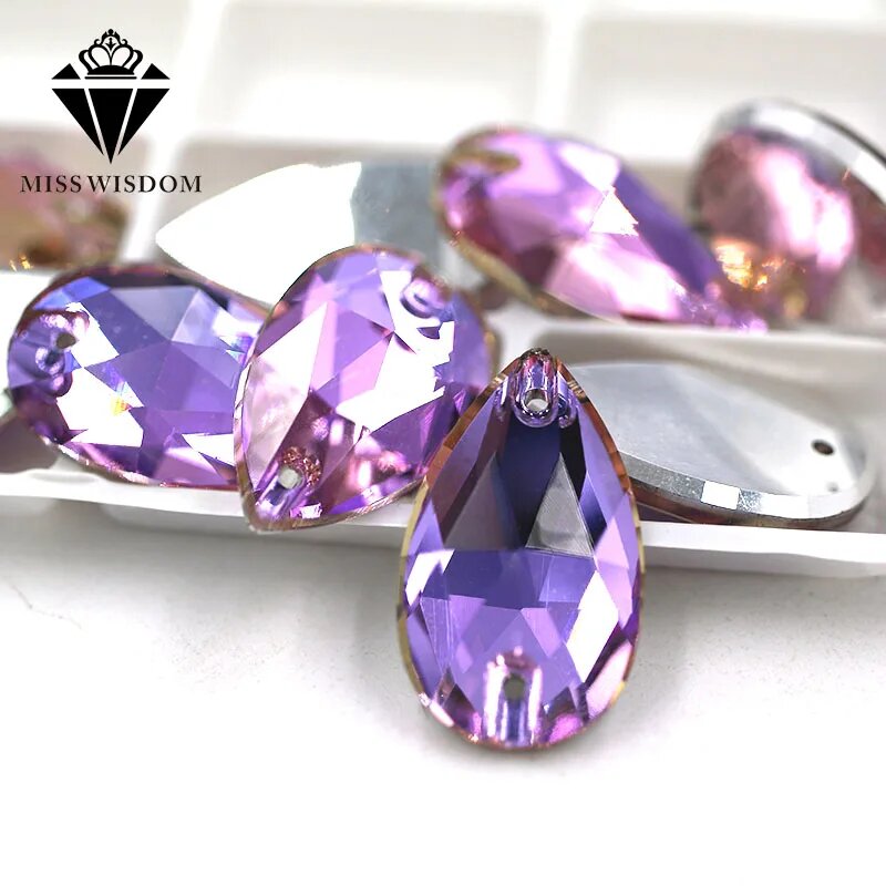 Фиолетовые кристаллы 17X28mm для рукоделия, 10шт