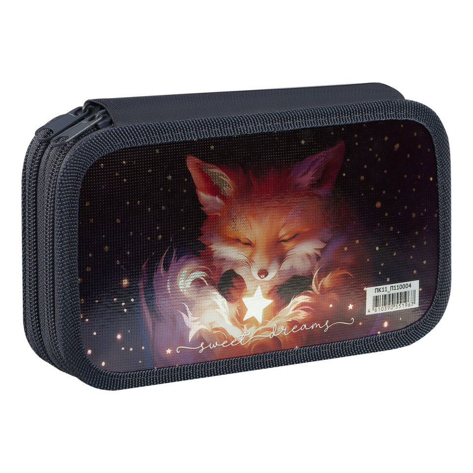 Пенал 2 отделения, 190*110 ArtSpace "The Magic Fox", ламинированный картон, фольга, 380238