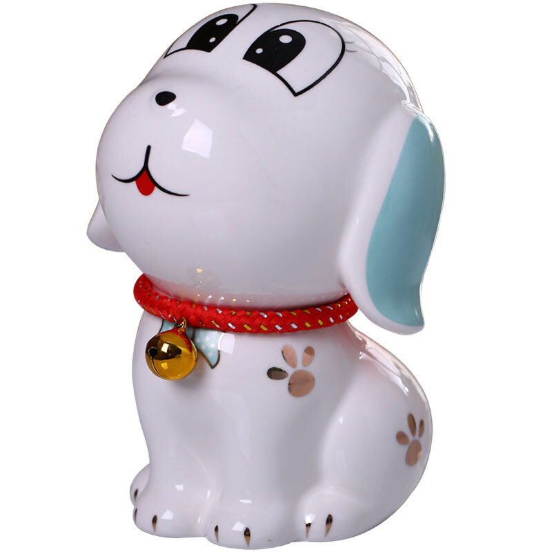 Керамическая копилка в виде щенка – милая фигурка собаки, копилка для детей, декоративное украшение в виде подарочной карты, 18 x 13 см