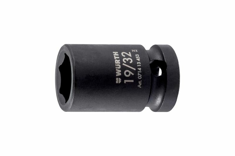 Головка торцевая ударная шестигранная 19/32" 1/2" дюймовая Wurth