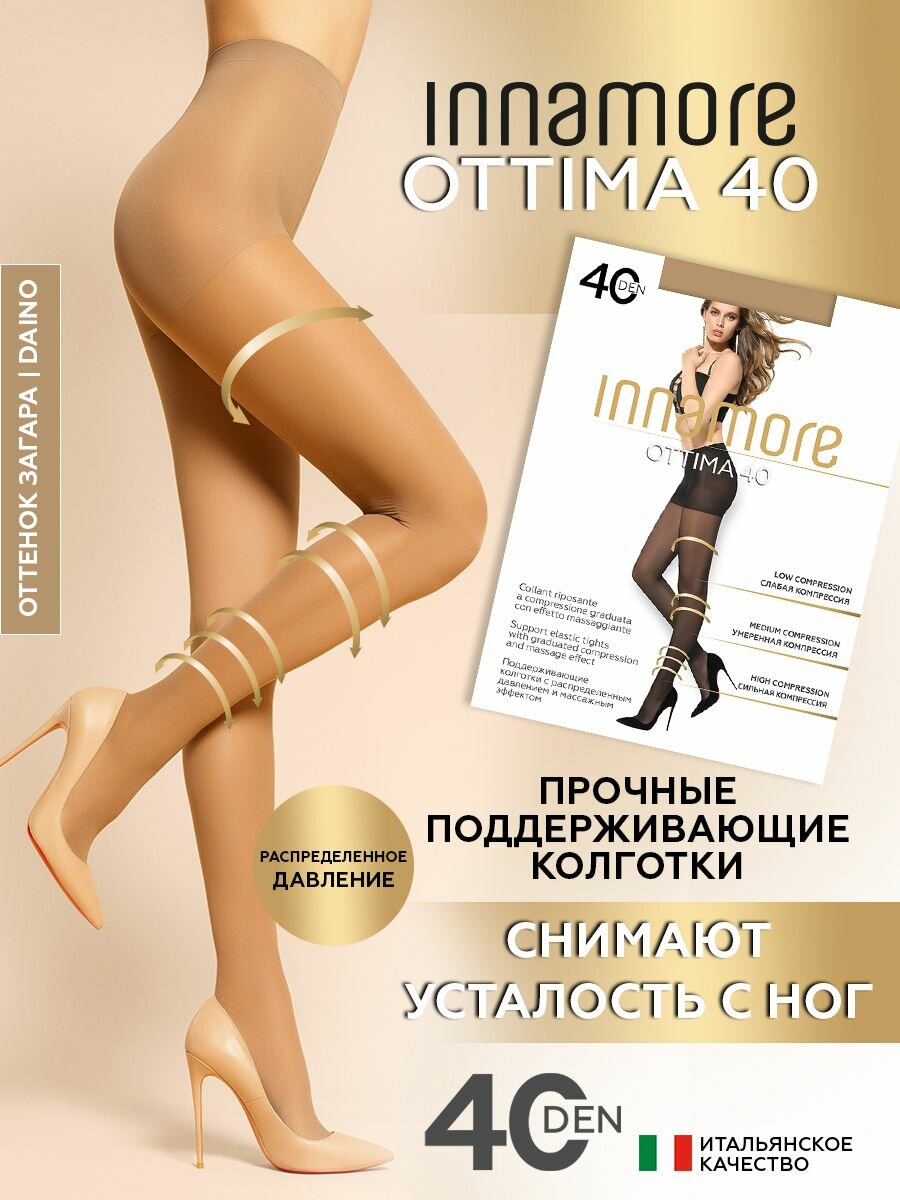 Колготки Innamore Ottima 40 ден с массажным эффектом и распределенным давлением по ноге