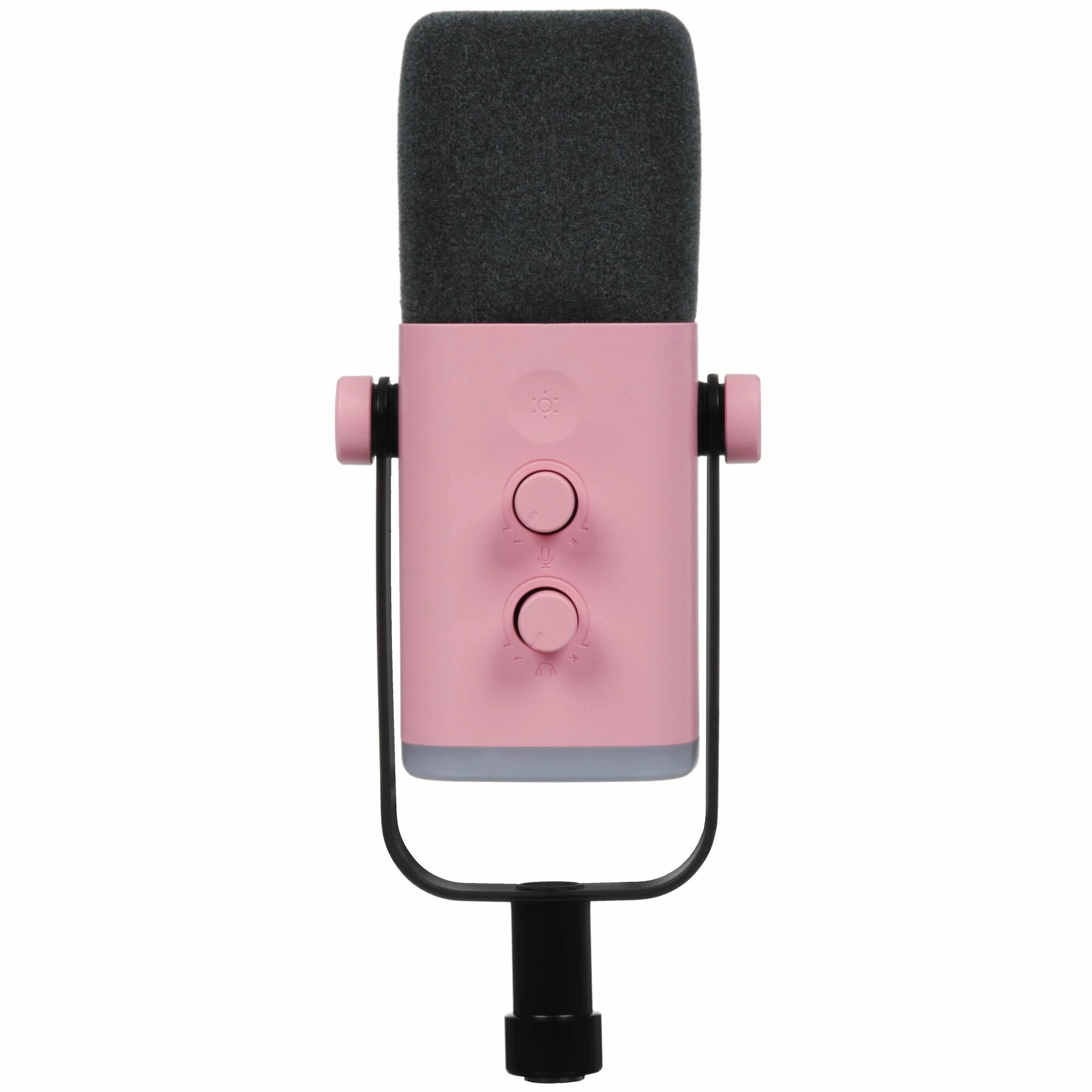 Микрофонный комплект Fifine AM8T, настольный, RGB-подсветка, кардиоидный, розовый