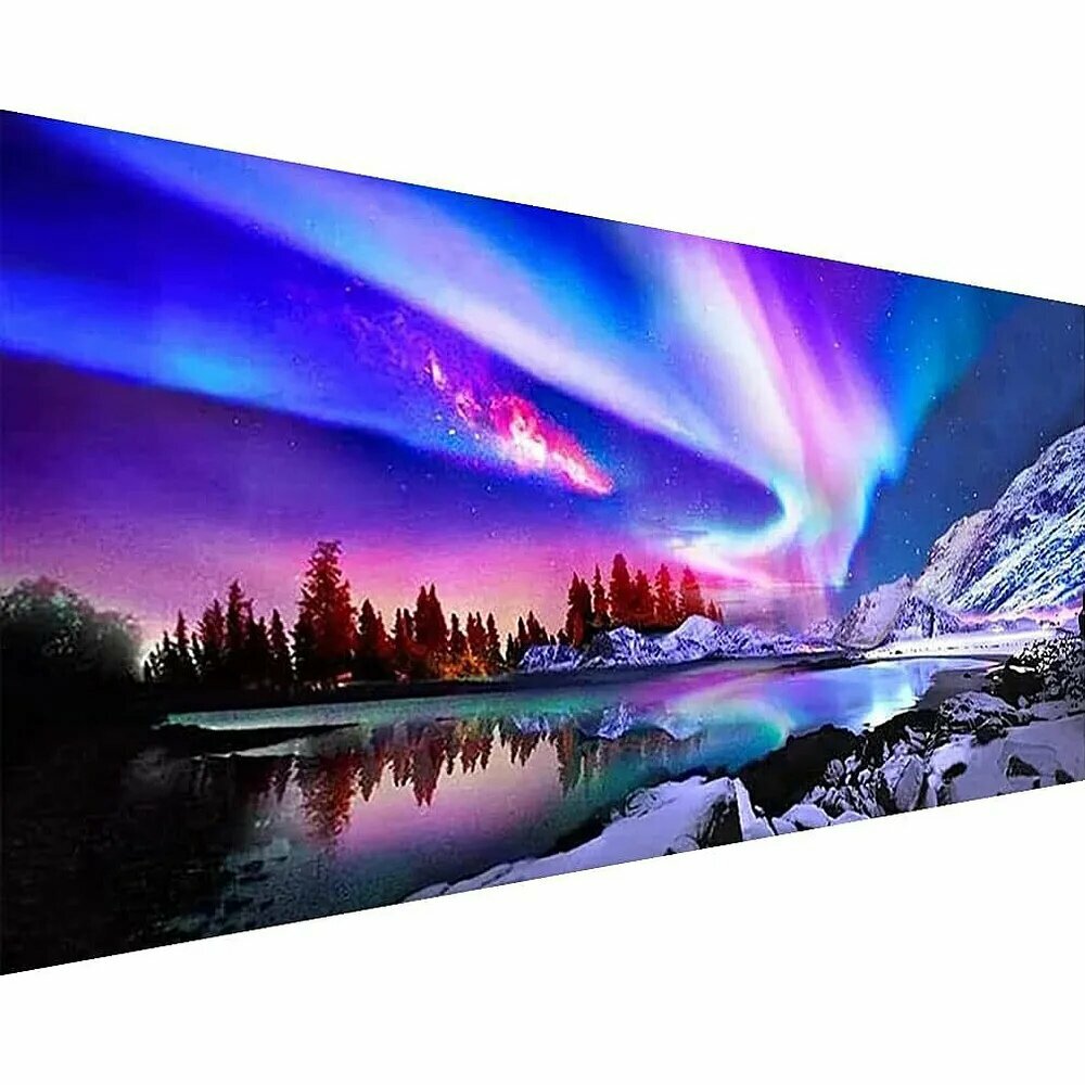 Картина с бриллиантами Одуванчик пейзаж Алмазная мозаика 140x50cm