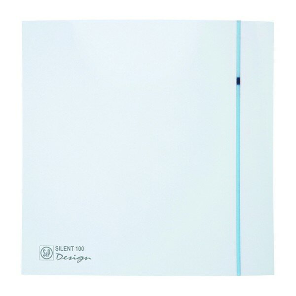 Вентилятор вытяжной Soler & Palau SILENT-100 CHZ DESIGN, 100 мм, 8 Вт, 26 дБА, 95 м3/ч, малошумный с обратным клапаном