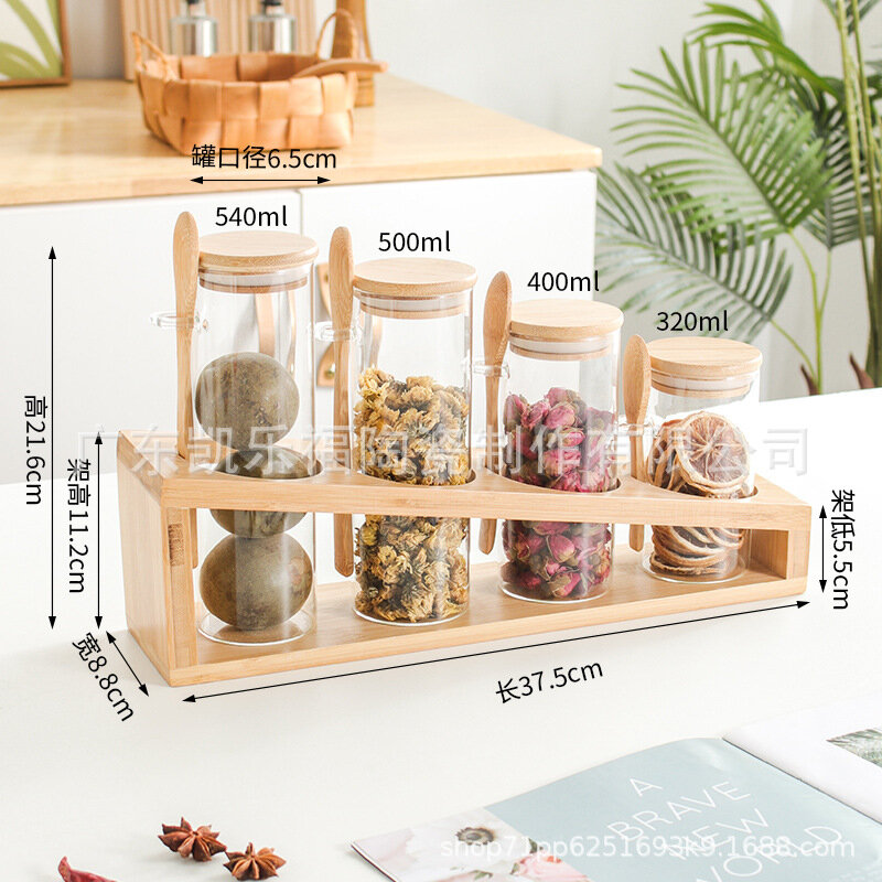 Высококачественная прозрачная стеклянная банка с герметичной крышкой, пищевой контейнер для хранения, чайник для офиса, кухонный контейнер для зерен и сухофруктов