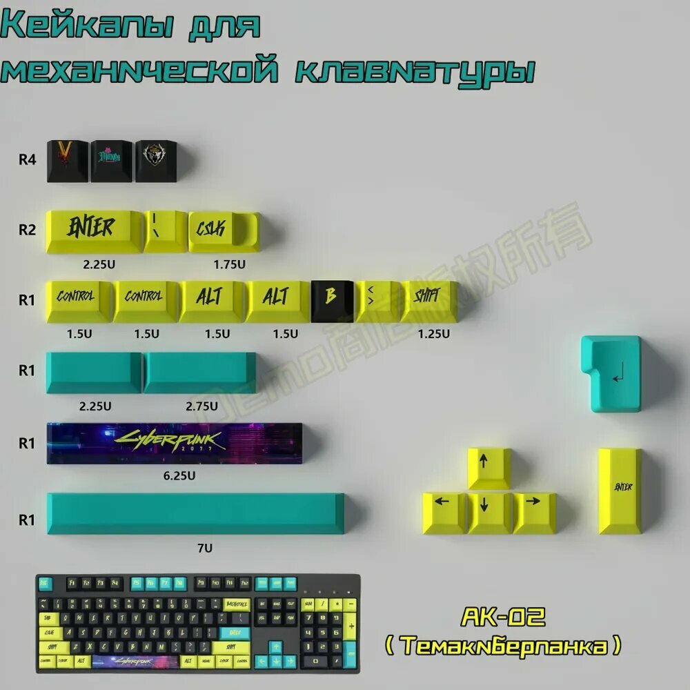 Кейкапы для механической клавиатуры Demo AK-04, дополнительный комплект аксессуаров для повседневного использования
