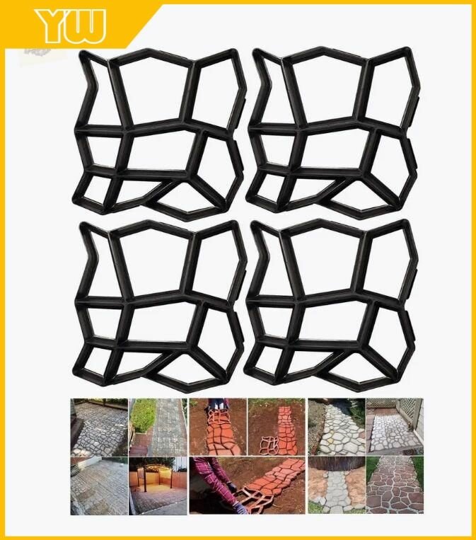 4 ШТ Многоразовая цементная форма для тротуарной плитки для газона, террасы, двора, сада