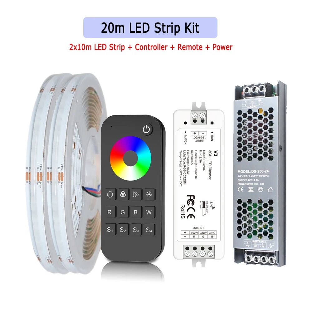 Светодиодная лента RGB 20m Full Kit