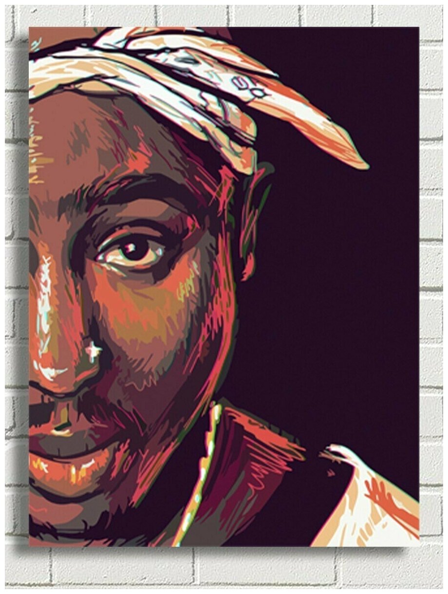 Картина по номерам музыка 2pac (хип-хоп) - 8082 В 30x40
