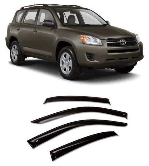 Дефлекторы боковых окон TOYOTA Rav4 Тойота Раф4 (2010-2013) удлиненная база