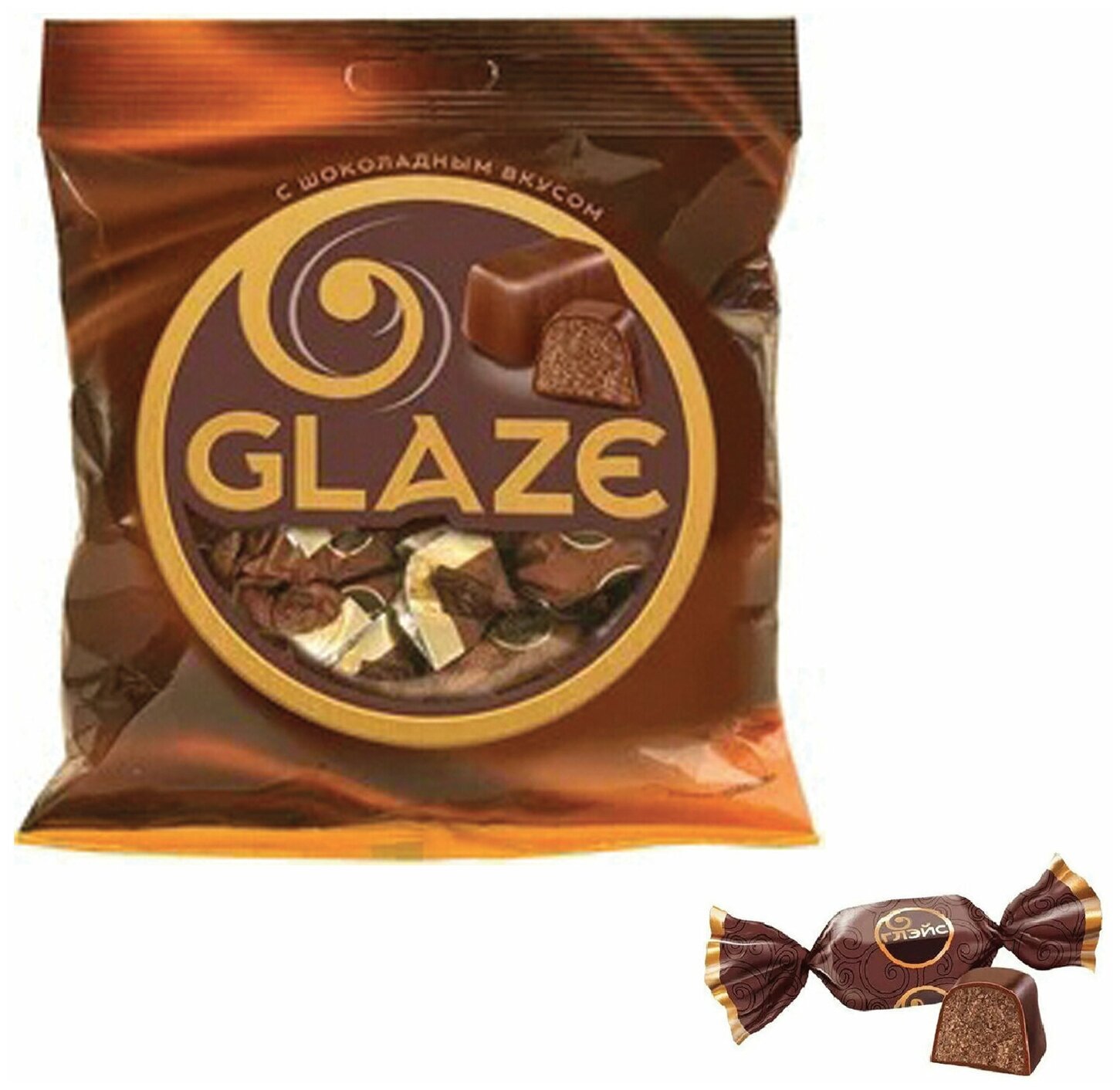 Конфеты шоколадные глэйс с помадной начинкой из какао и сгущенного молока, 500 г, ВК274