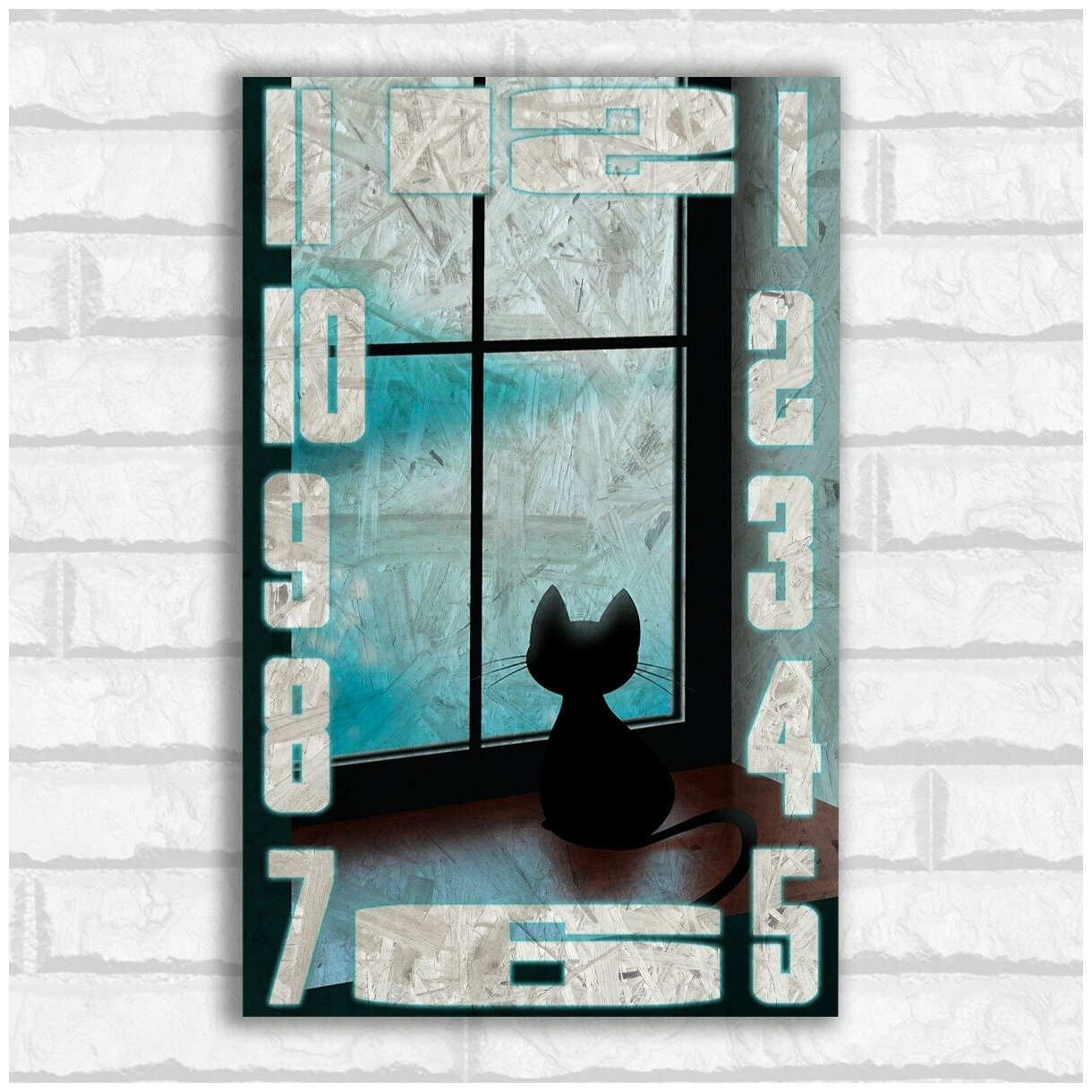 Настенные бесшумные часы ОСП животные кот котенок милота - 1020