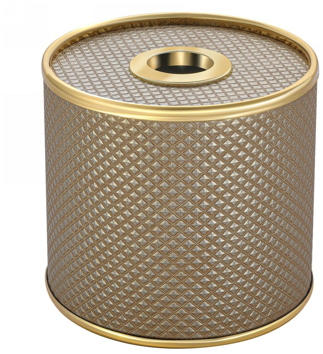 Салфетница "Geralis", круглая, экокожа, ABS-пластик, цвет S-RBG, темно-бежевый/золотой