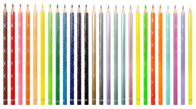 Карандаши цветные Kores Kolores Style, 26 цветов, трехгранные, 93320