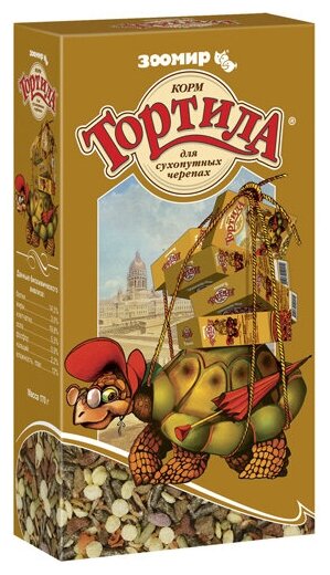 Зоомир Корм для сухопутных черепах Тортила, 170 г