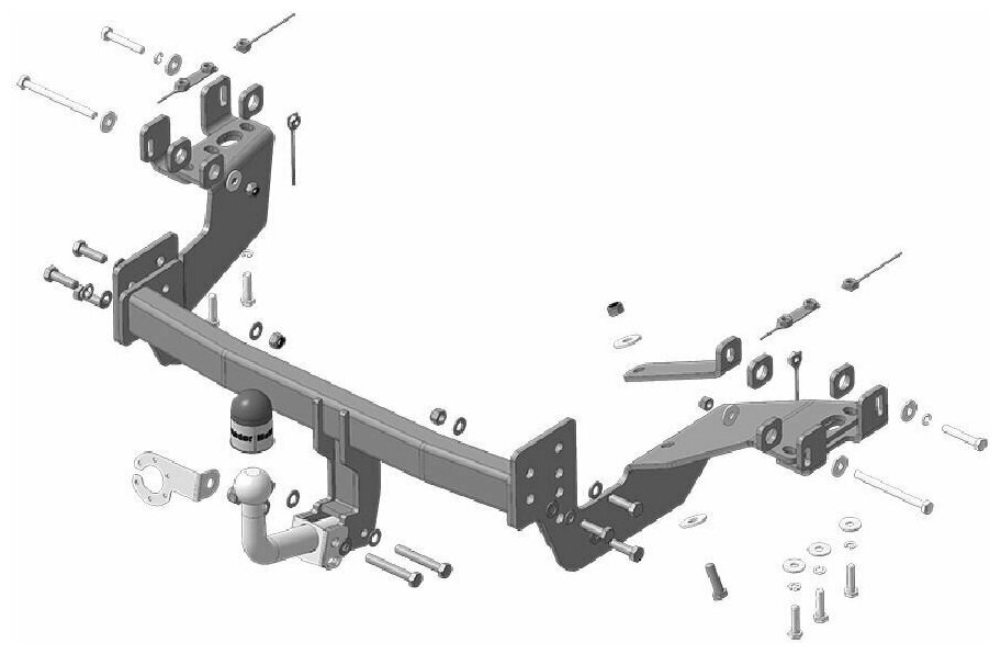 Фаркоп (тягово-сцепное устройство) Motodor на Мицубиси Аутлендер 2012-2015