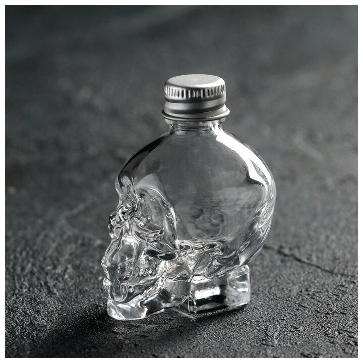 Емкость для специй "Череп", 30 мл, банка для хранения сыпучих продуктов стеклянная