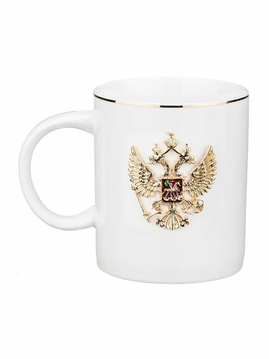 Кружка Lefard "Герб России", 350 мл, для чая и кофе, фарфоровая, белая