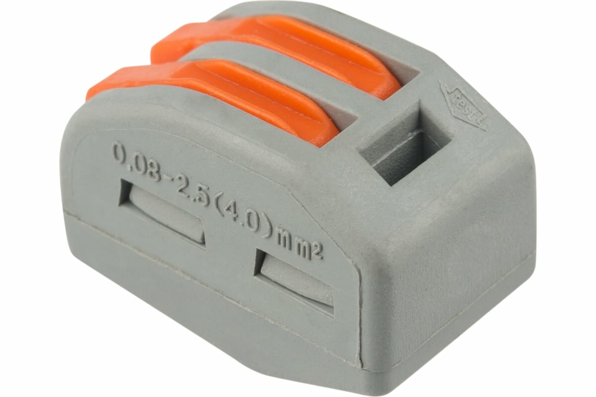 REXANT клемма серого цвета 0,08-2,5 мм², 2-проводная, 4 контакта, 50 шт/уп 07-5252-4