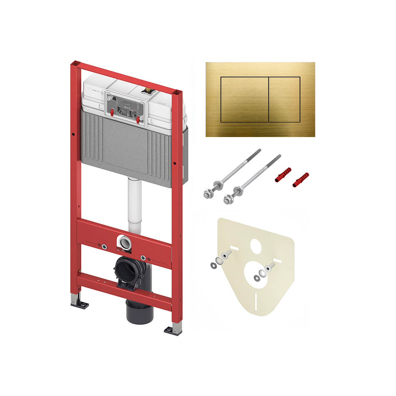 Комплект 9400431 TECEbase 2.0 с панелью смыва TECEnow латунь