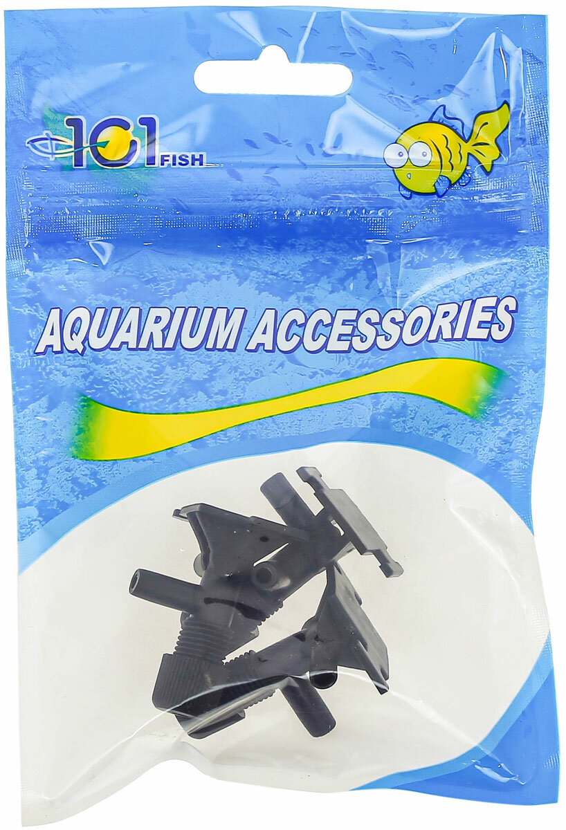 Краник воздушный пластиковый черный 101FISH уп. 3 шт NEW