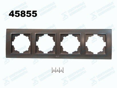 Рамка 4* горизонтальная EL-BI Zena черный металлик