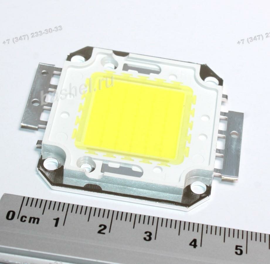 COB-50W 4500Lm, 6500k, 1500mA, 30-36V 50W White (для прожекторов), Светодиод мощный, 52x42x3.9мм. Устанавливать на тепло