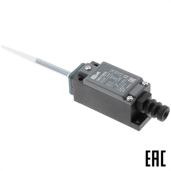 Концевой выключатель КВ-302-166 34017DEK 380В 5А + IP65 пружинный стержень DEKraft