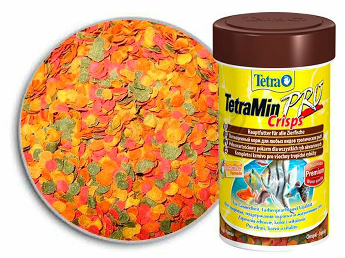 Корм основной для всех видов рыб Tetra Min Pro Crisps 100 мл .