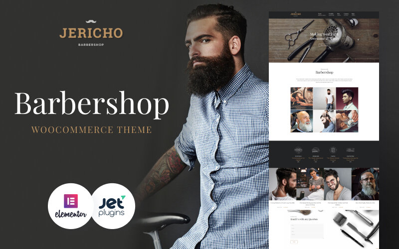 Подарочный сертификат на Шаблон для сайта Вордпресс с демоконтентом Jericho - Barber Shop Modern Theme WordPress