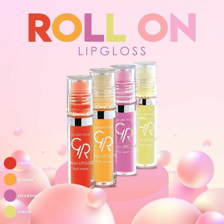 Golden Rose Блеск шариковый для губ Roll-on Lipgloss тон 01 Strawberry