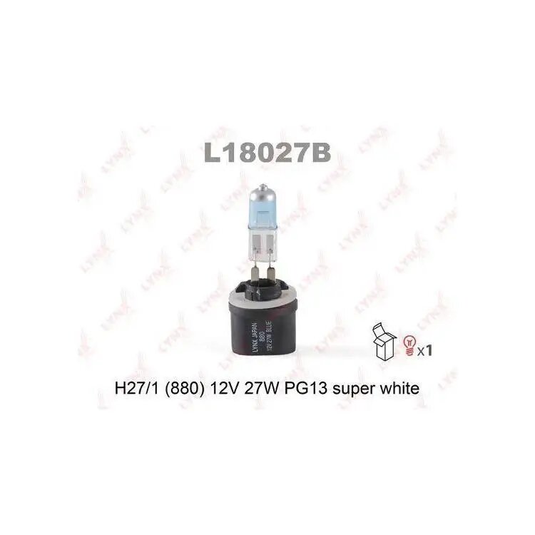 Лампа H27W/1 12V PG13 SUPER WHITE LYNX - L18027B