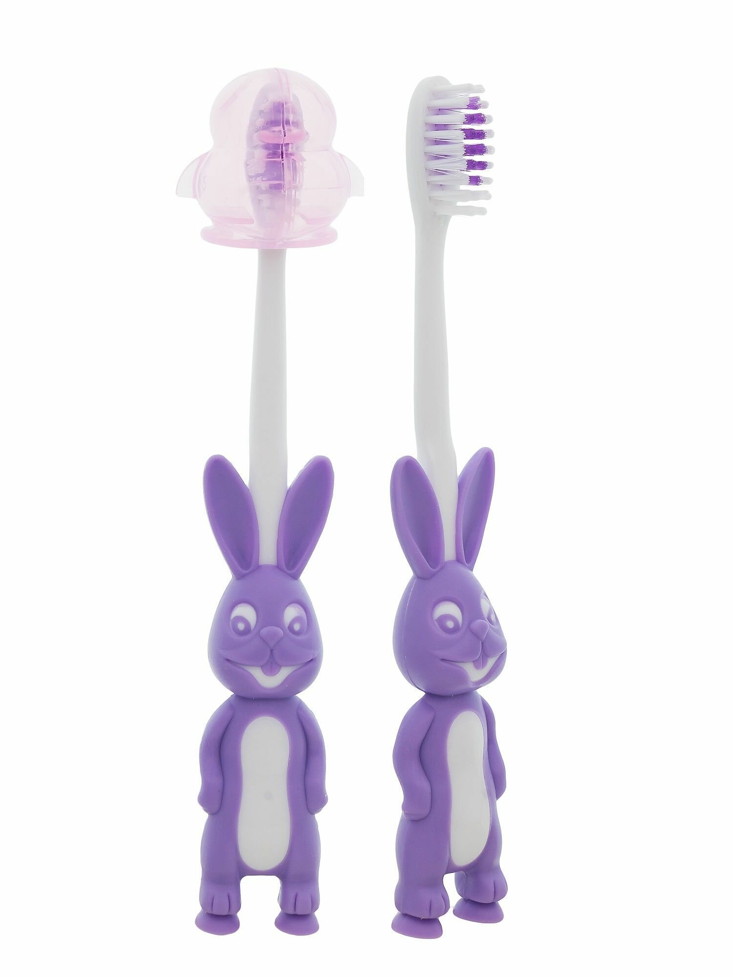 Зубная щетка мягкая HiDent Bunny 7-10лет с присосками, 2шт.