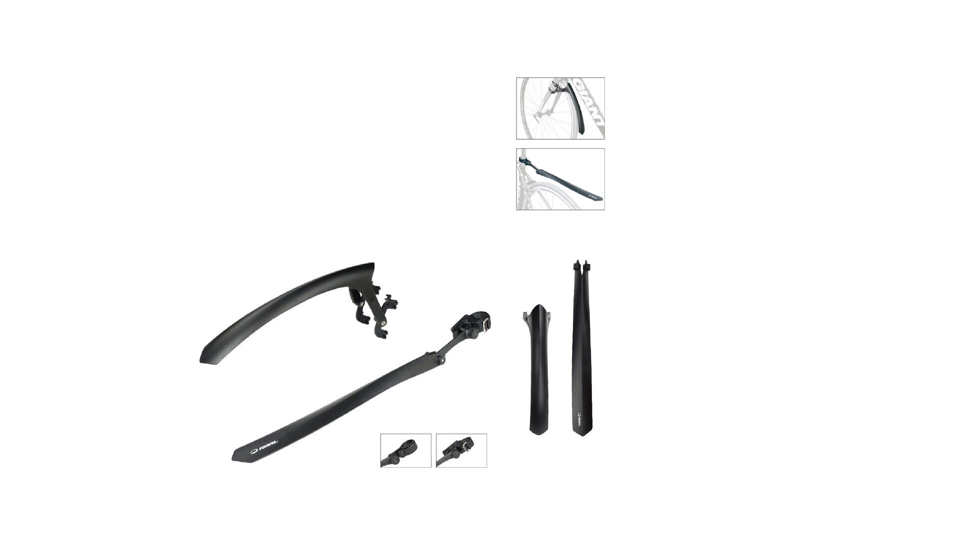 Крылья RBRL ROAD 700x23/28C, на штаны вилки/за подсед. штырь; пласт, черные RL-770F/R