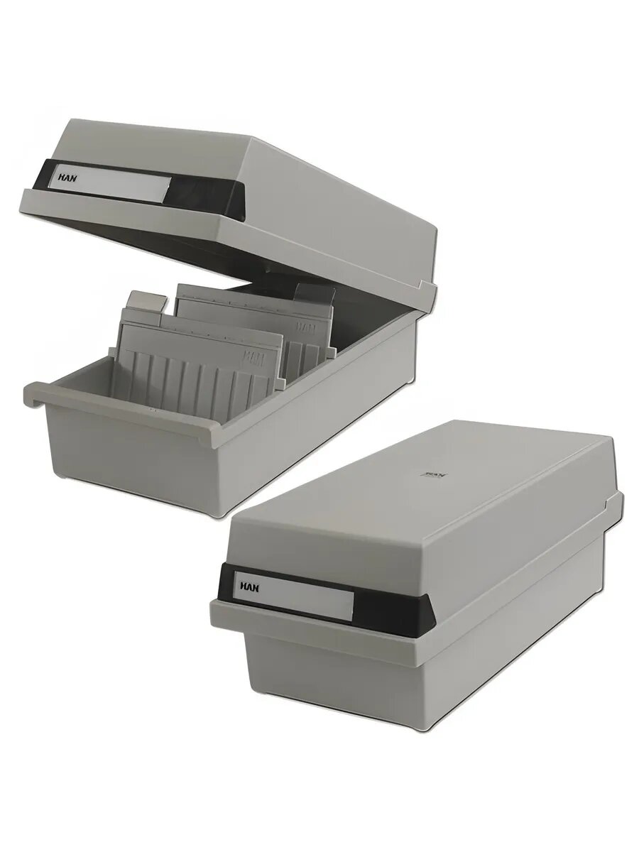 Картотека пластиковая, А6, горизонтальная на 1300 карт.