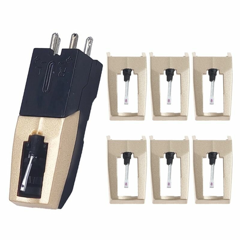 Игла для проигрывателя проигрывателей, 1 шт. в футляре с 6 сменными алмазными стилусами Crosley, ION, LP, Phono