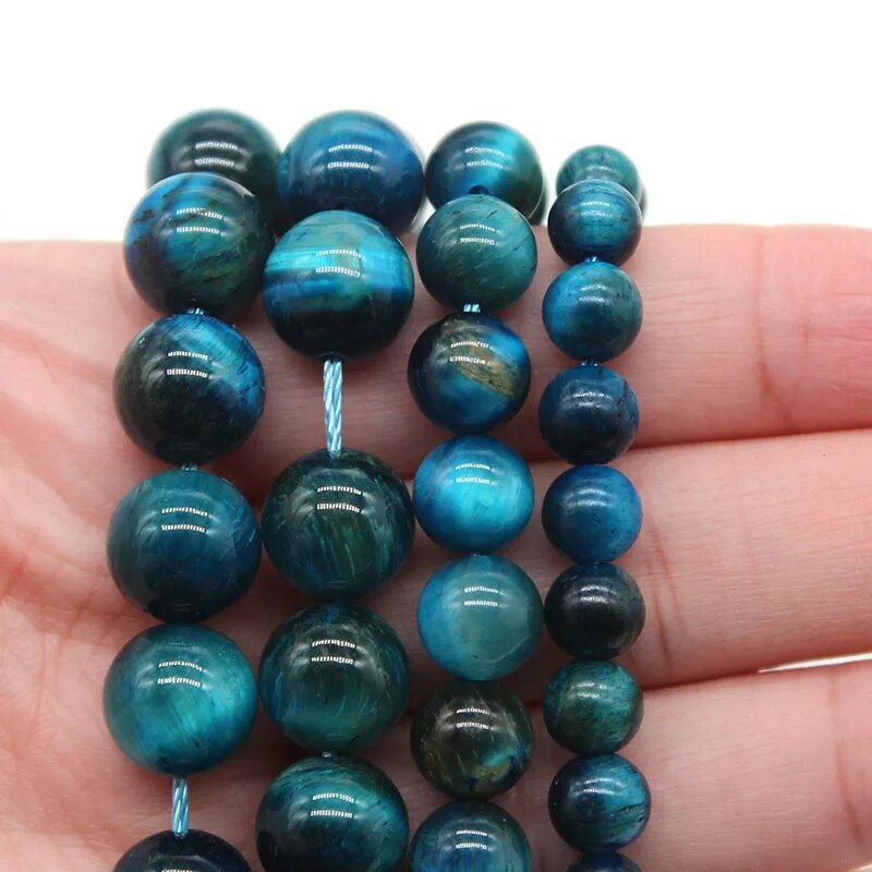 Синие бусины тигровый глаз Youth Cadence 6/8/10 мм 6mm approx 63beads