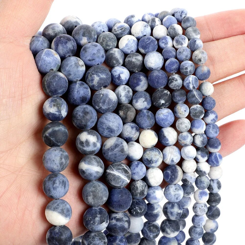 Бусины из натуральных камней, набор Темно-синий, 6mm about 63 pcs, Sodalite