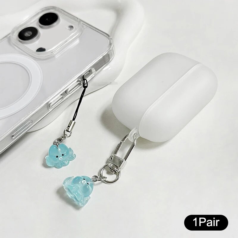 Брелок для телефона и AirPods, голубой, 1 пара