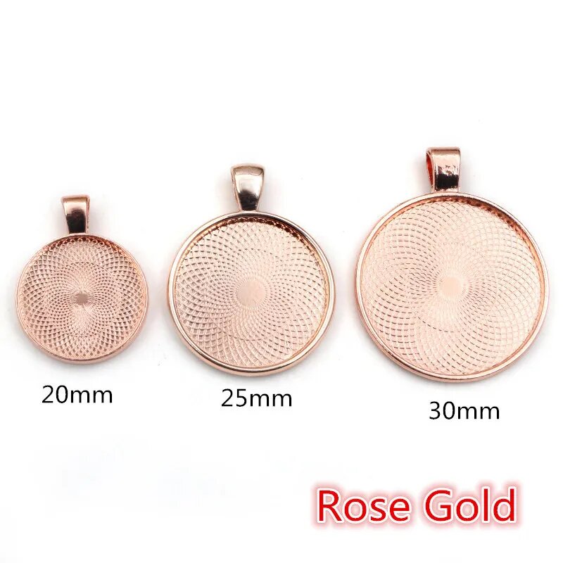 Подставки для кабошонов Rose Gold 25mm, 10шт