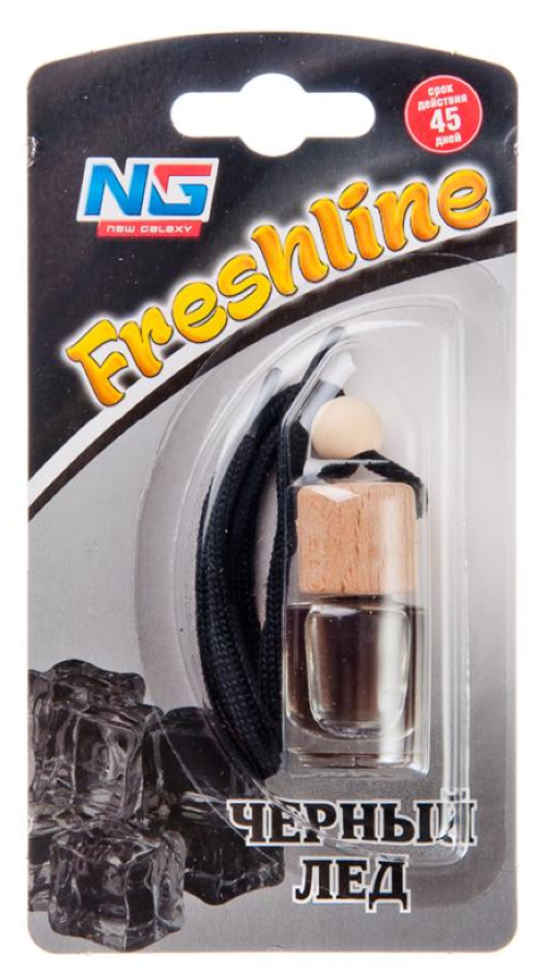 Ароматизатор автомобильный NEW GALAXY / Нью Гэлэкси Freshline подвесной, черный лед, 5мл / автотовары