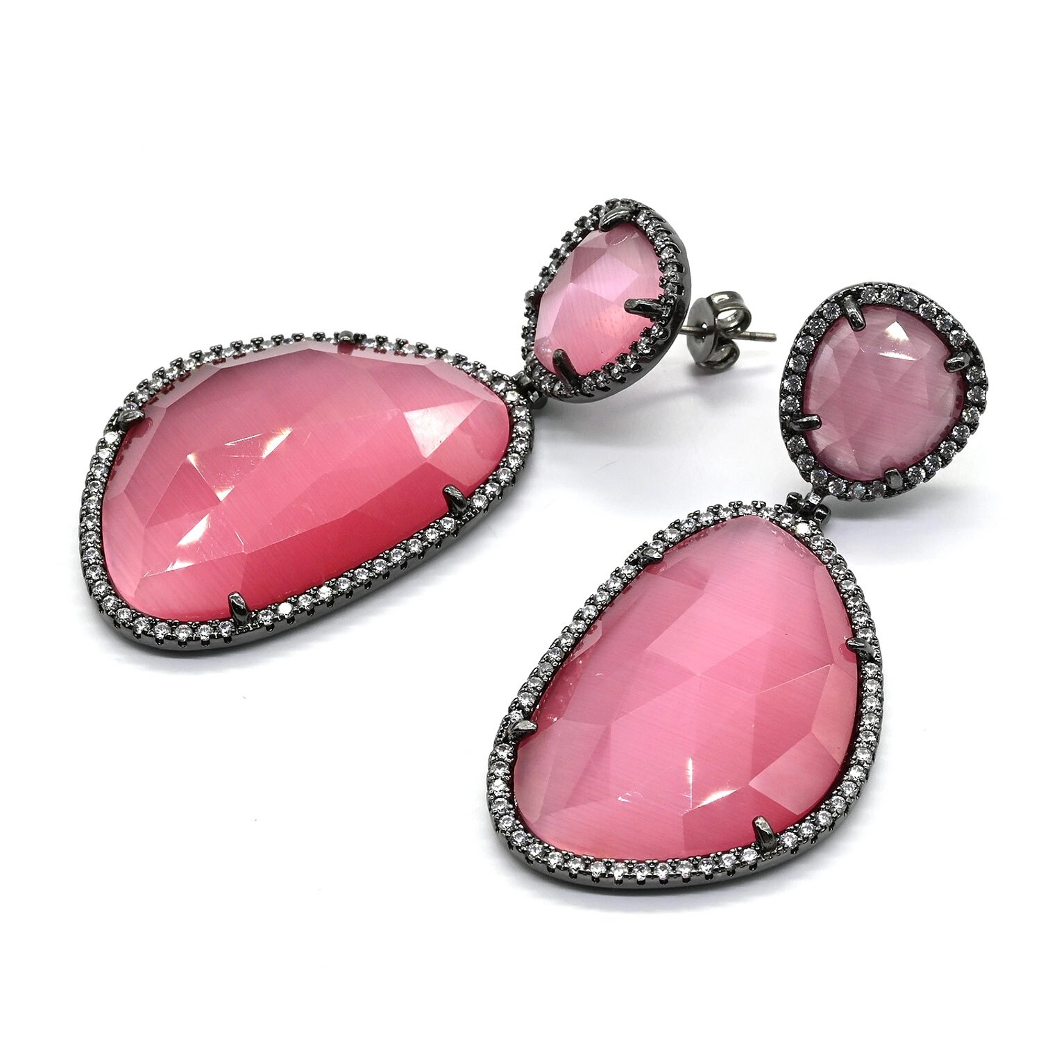 Серьги, кошачий глаз