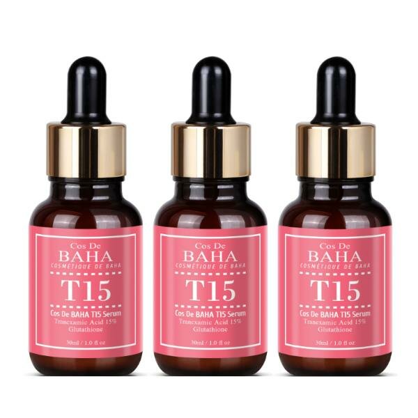 Сыворотка Cos de bana для лица T15 Serum (T15) , с 15% транексамовой кислотой, 30 мл, 3 шт